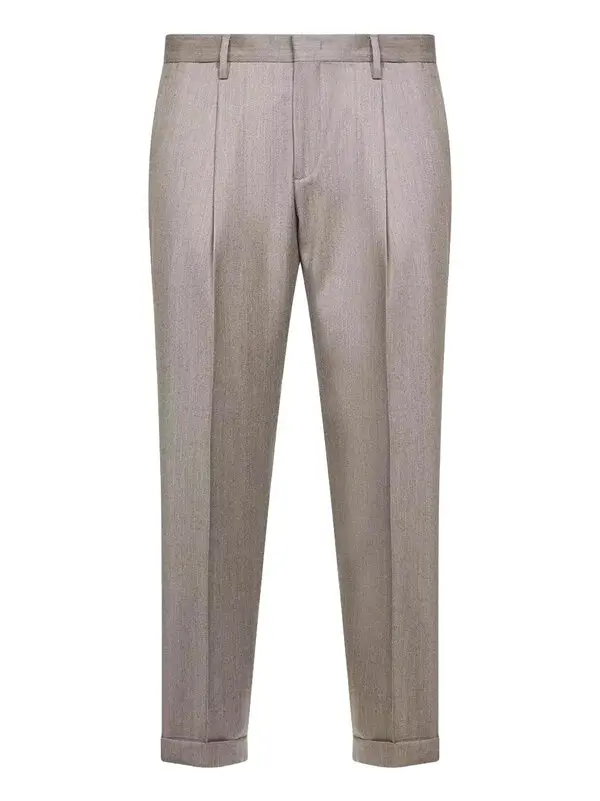 D4.0 Pleated Turn-up Trousers - Grey