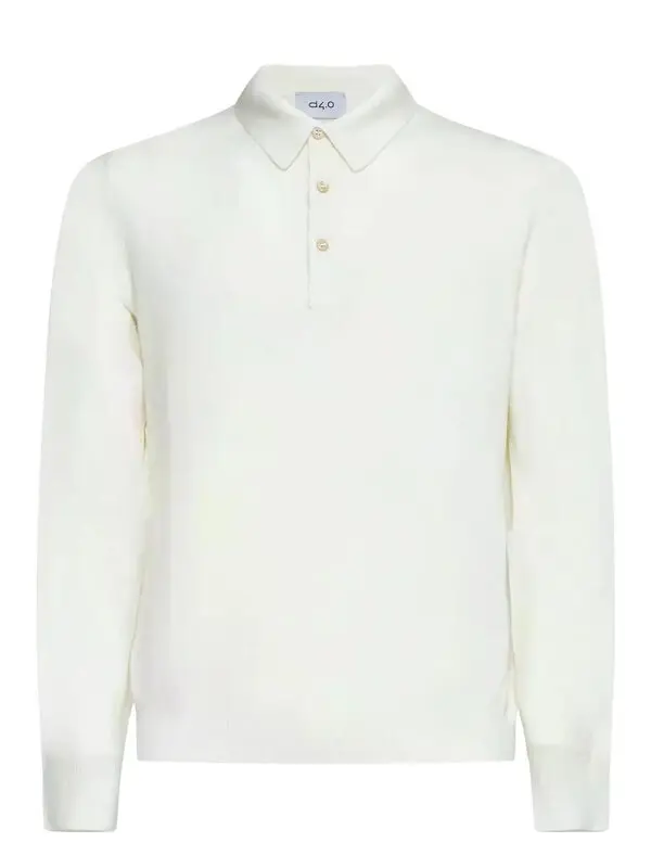 D4.0 Buttoned Polo Shirt - White