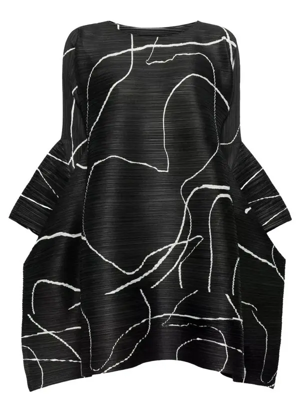 Issey Miyake Pause Pleated Minidress - Black
