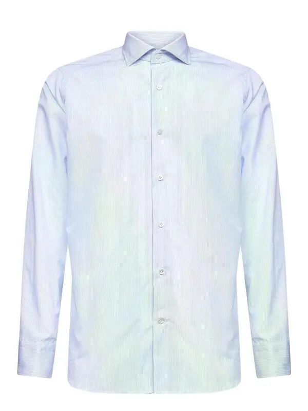 D4.0 Buttoned Striped Shirt - Blue