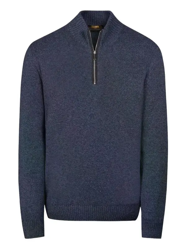 MOORER Osmund-cws High-neck Sweater - Blue