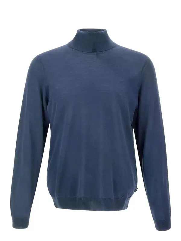 Hugo Boss Ribbed Turtleneck Sweater - Blue