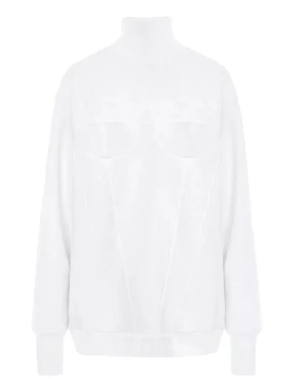 HAMZA Corset Turtleneck Sweatshirt - White