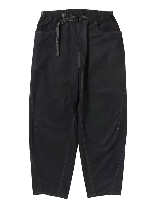 AND WANDER Stitching-detail Trousers - Black