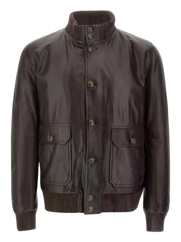 BARBA NAPOLI Vermont Leather Jacket - Brown