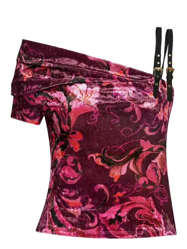 Versace Floral-pattern Strap Top - Pink