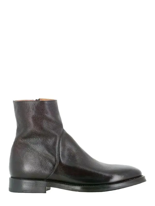 ALBERTO FASCIANI Ethan Zip Leather Boots - Brown
