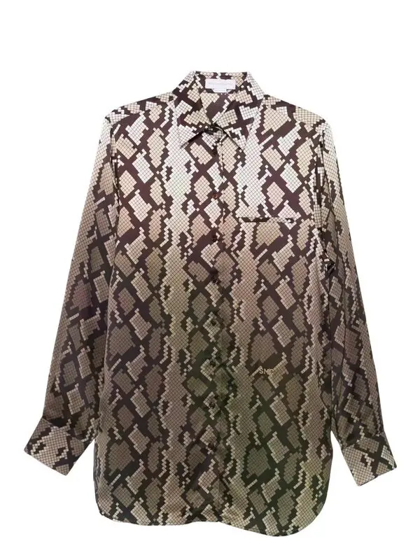 Stella McCartney Snake-print Button-down Shirt - Brown