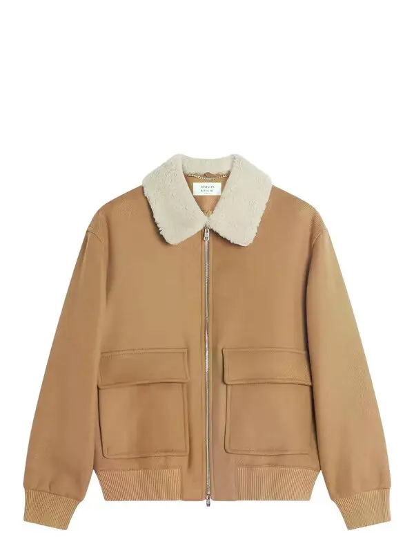 Maison Kitsuné Shearling-collar Pocket Jacket - Brown