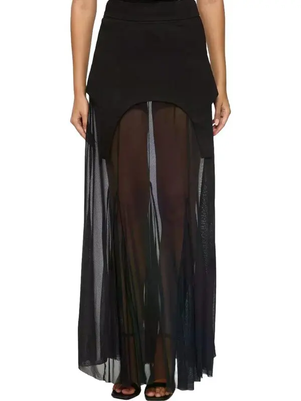 HAMZA Tulle Maxi Skirt - Black