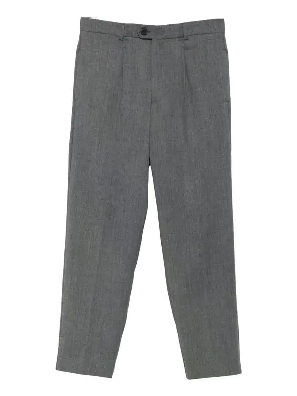 AMARANTO Pleated-front Trousers - Grey