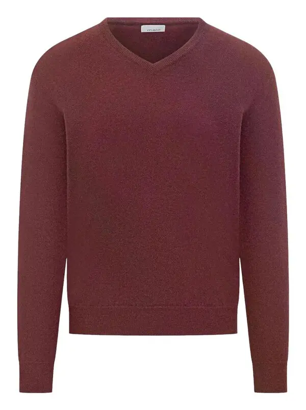 Malo V-neck Long Sleeve Sweater - Red