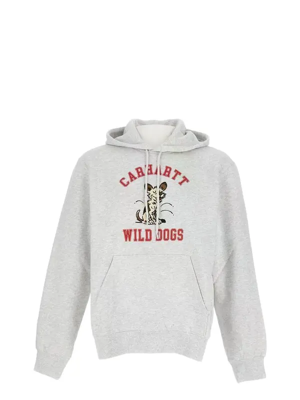 Carhartt Work In Progress Wild Dogs Drawstring Hoodie - Grey