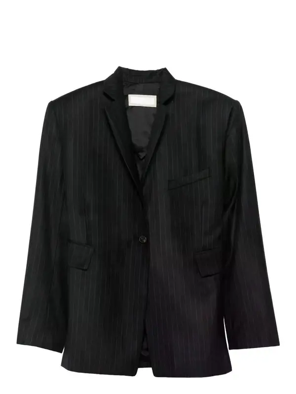 LITKOVSKA Pinstriped Blazer With Twist Detail - Black