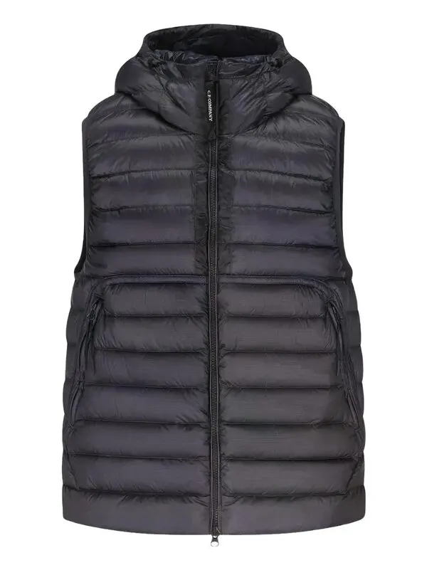 C.P. COMPANY Hooded Zip-up Vest - Blue