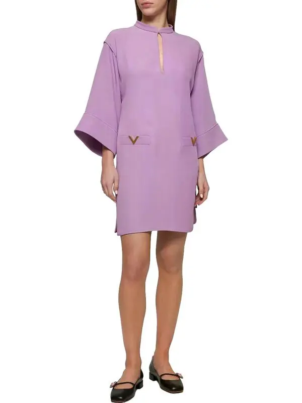 Valentino Garavani V-detail Mini Dress - Purple