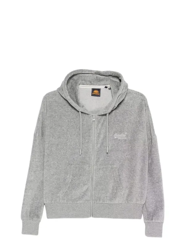 Superdry Hooded Zip-up Cardigan - Grey