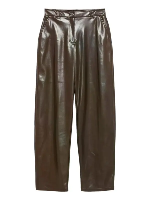 Pinko Faux-leather Trousers - Brown