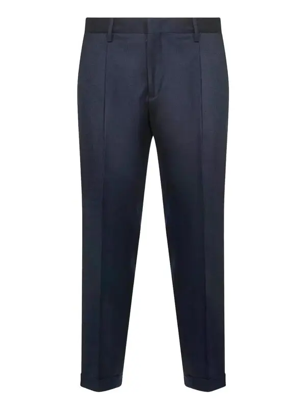 D4.0 Pleated Turn-up Trousers - Blue