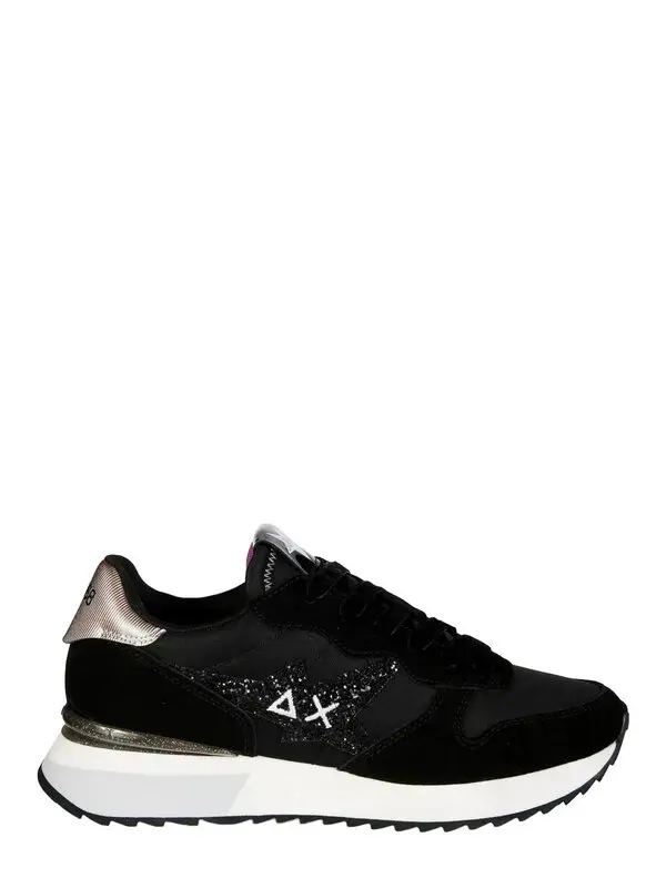 SUN 68 Stargirl Glitter Logo Sneakers - Black