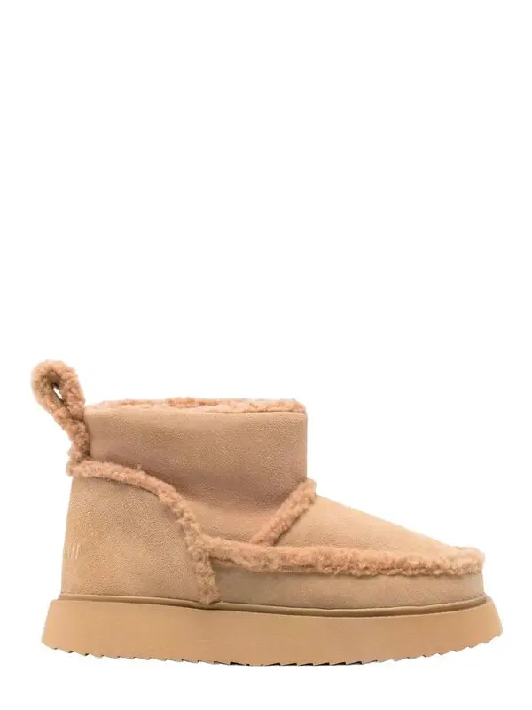 Inuikii Shearling Trim Ankle Boots - Brown