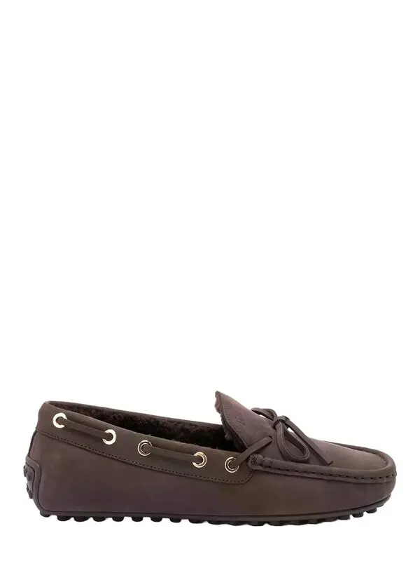 TOD'S City Gommino Tie-detail Leather Loafers - Brown