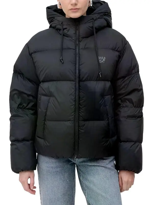 Hugo Padded Hooded Jacket - Black