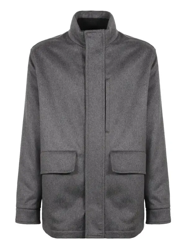 SLOWEAR Buttoned Flap Pocket Coat - Grey