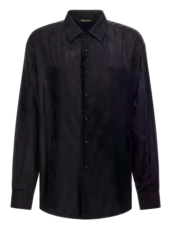 Roberto Cavalli Monogram-print Shirt - Black