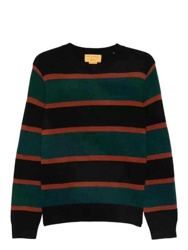 Guest In Residence Striped Crew-neck Sweater - Green