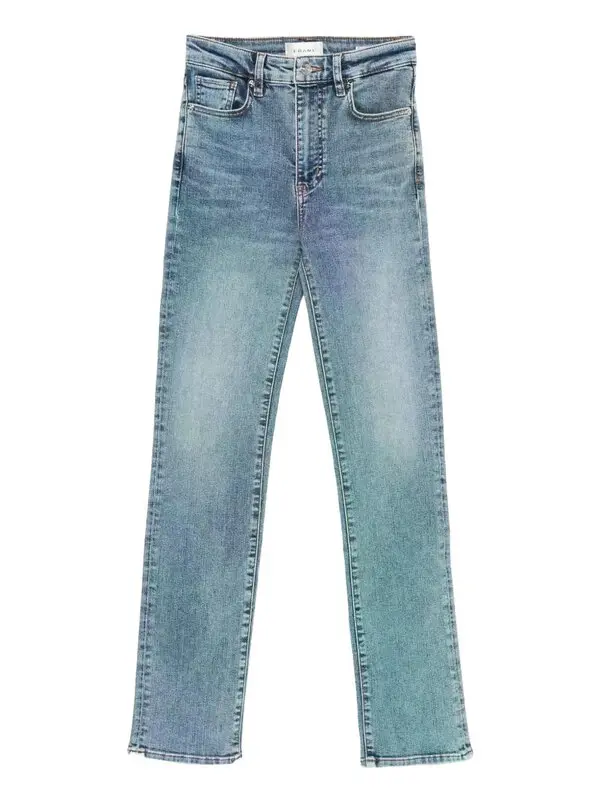 FRAME Faded-effect Straight-leg Jeans - Blue