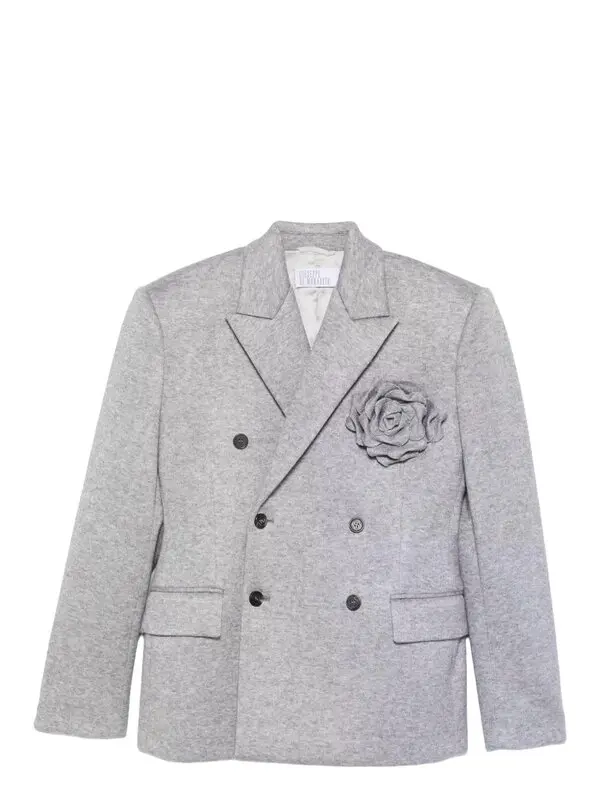 Giuseppe Di Morabito Rose-embellished Double-breasted Blazer - Grey