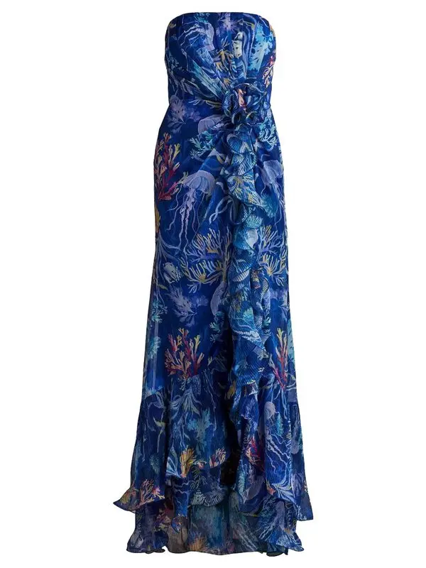 Tadashi Shoji Morwenna Strapless Gown - Blue