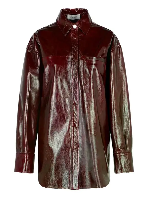 Sportmax Nappa Leather Borel Shirt - Red