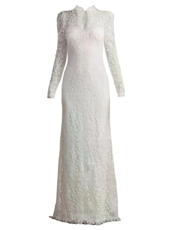 Tadashi Shoji Heiss Floral-lace Gown - White
