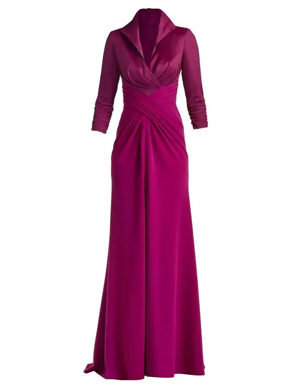 Tadashi Shoji Twist-detail Pleated Gown - Purple