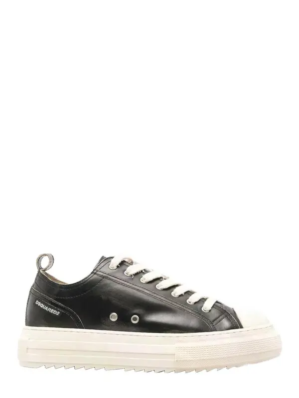 Dsquared2 Leather Flat Shoes - Black