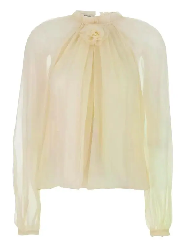 Alberta Ferretti Floral Ruffled Blouse - Neutrals