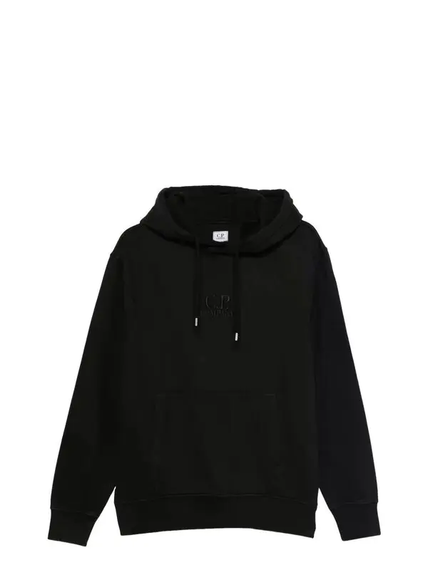 C.P. COMPANY Logo-embroidered Hoodie - Black