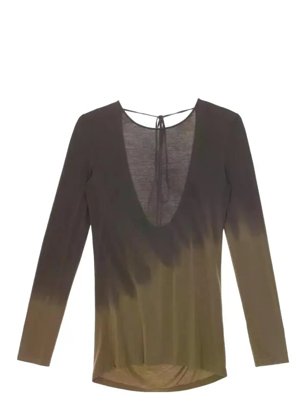 UMA WANG Ombre-effect Open-back Blouse - Green
