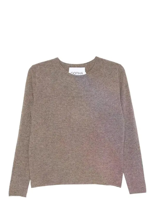GOTHA Round-neck Fine Knit Sweater - Brown