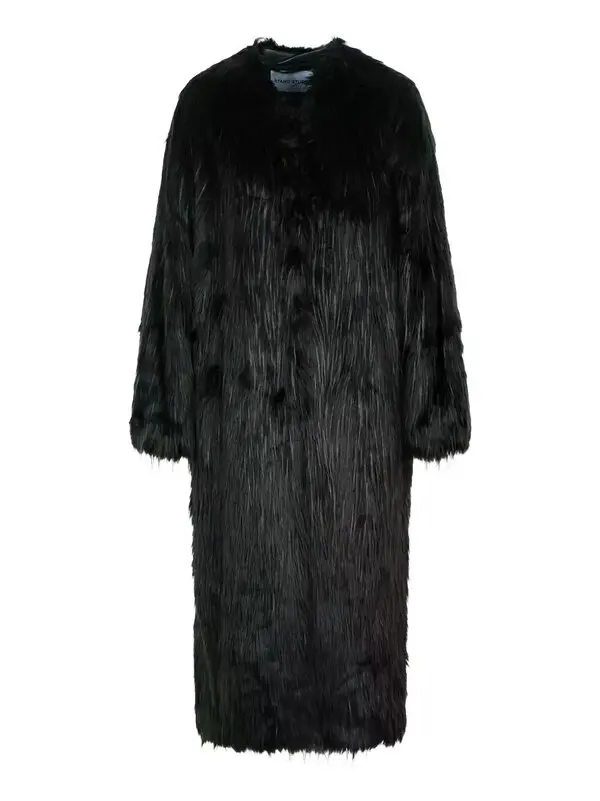 STAND STUDIO Carolina Faux Fur Coat - Black