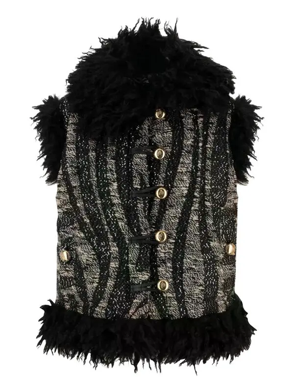 Emilio Pucci Fur-trimmed Button Jacket - Black