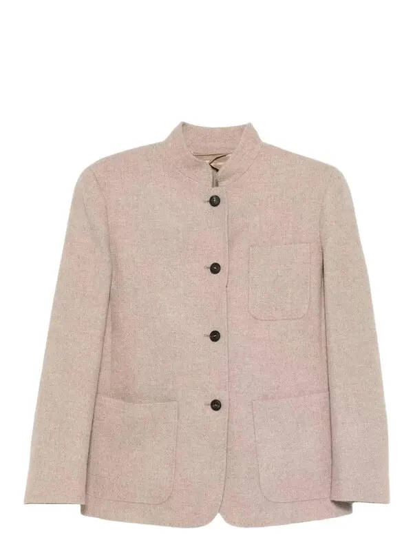 Max Mara Buttoned Patch-pocket Jacket - Neutrals