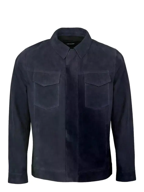 YVES SALOMON Suede Jacket - Blue