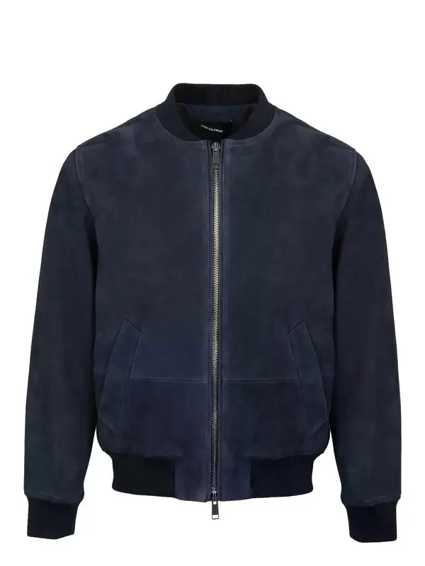 YVES SALOMON Suede Bomber Jacket - Blue