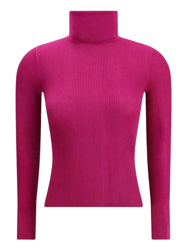 Saint Laurent Roll-neck Ribbed Sweater - Pink
