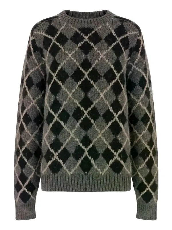 Khaite Geometric Pattern Sweater - Grey