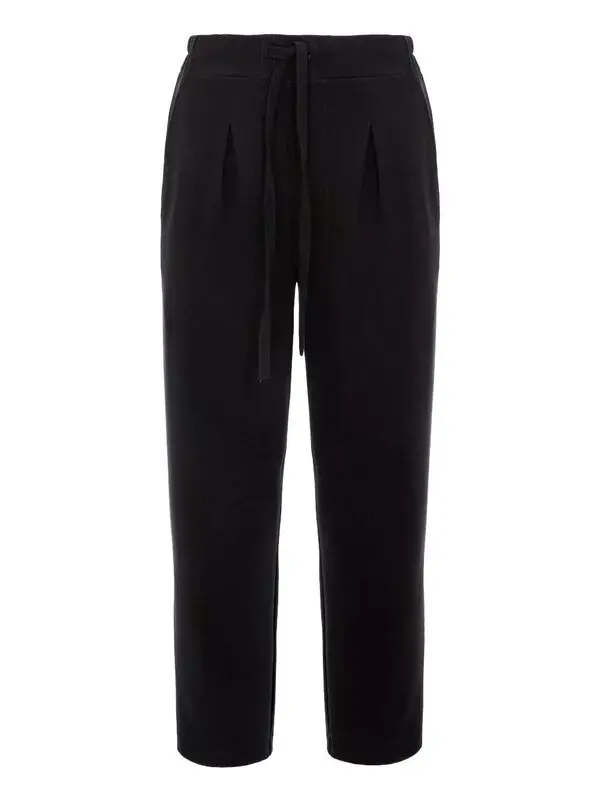 HAMZA Drawstring Pleated Trousers - Black