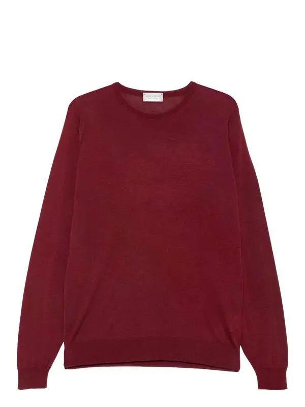 John Smedley Crew Neck Merino Wool Sweater - Red